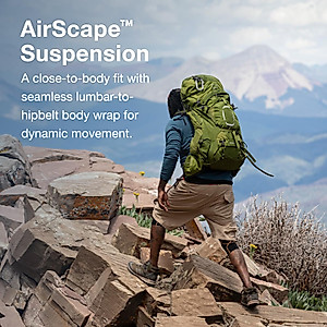 Osprey Aether 55 Men's Backpacking Backpack , Garlic Mustard Green, Large/X-Large