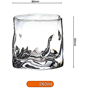 Generic Japanese Edo Designer Crumple Paper Irregular Shape Crystal Faceted Der Whiskybecher Whiskey Whisky Rock Glass Artwork Wine Cup (2 Pcs)