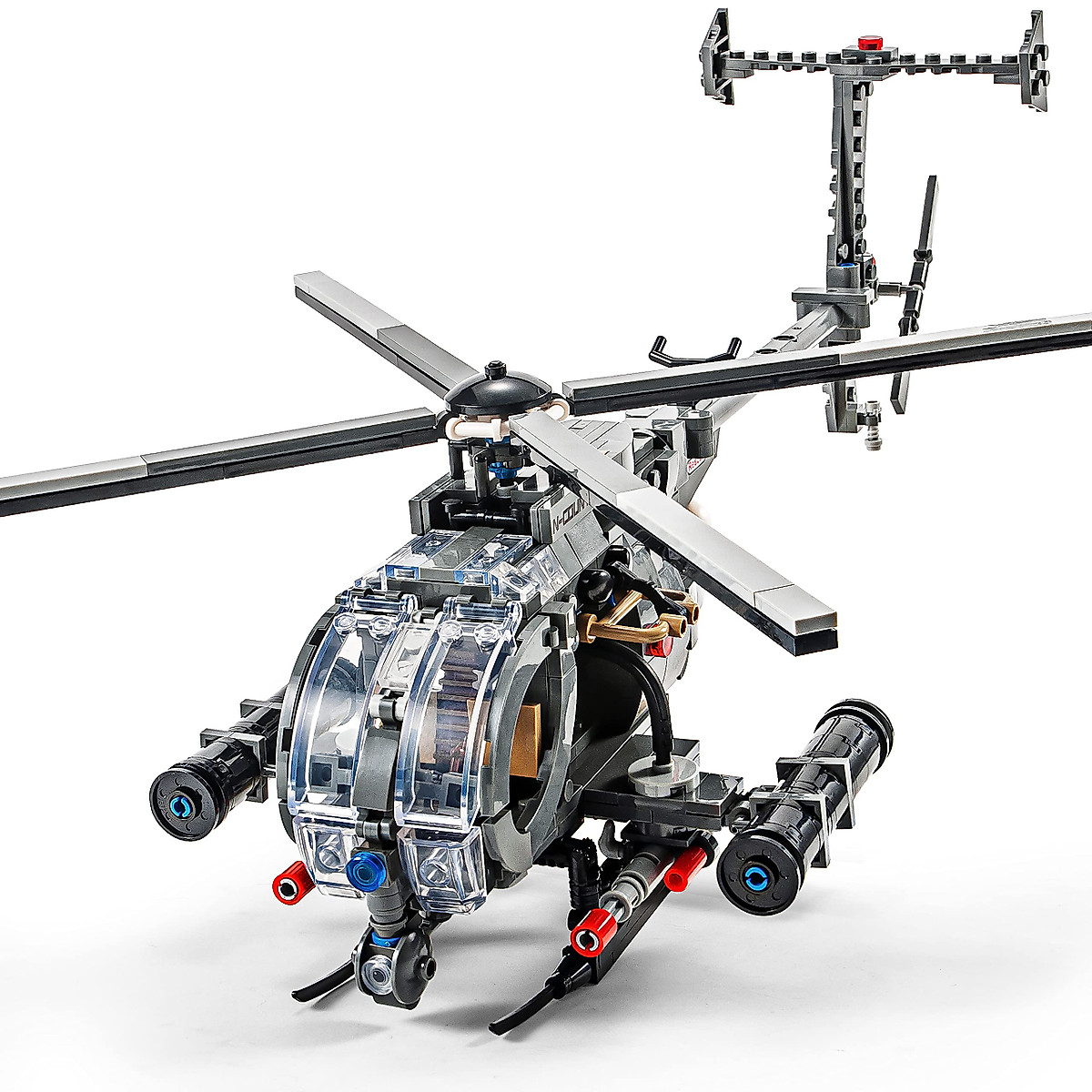 SEMKY Military Series AH-6 Helicopter Little Birds Air Force Building Block Set (523 Pieces) -Building and Military Toys Gifts for Kid and Adult