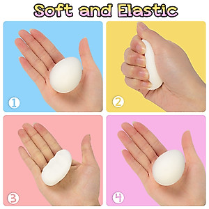 Easter Crafts for Kids, 8 Pcs DIY Coloring Egg Painting Kit Easter Squishy Stress Relief Toys Slow Rising White Squishies Eggs Easter Basket Stuffers Gifts Party Favors Classroom Prize Supplies