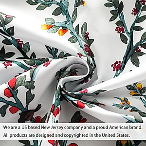 DriftAway Jasmine Watercolor Branch Botanical Thermal Insulated Energy Saving Window Curtain Valance for Living Room Bedroom Kitchen 2 Layers 52 Inch by 18 Inch Plus 2 Inch Header Multi 1 Pack