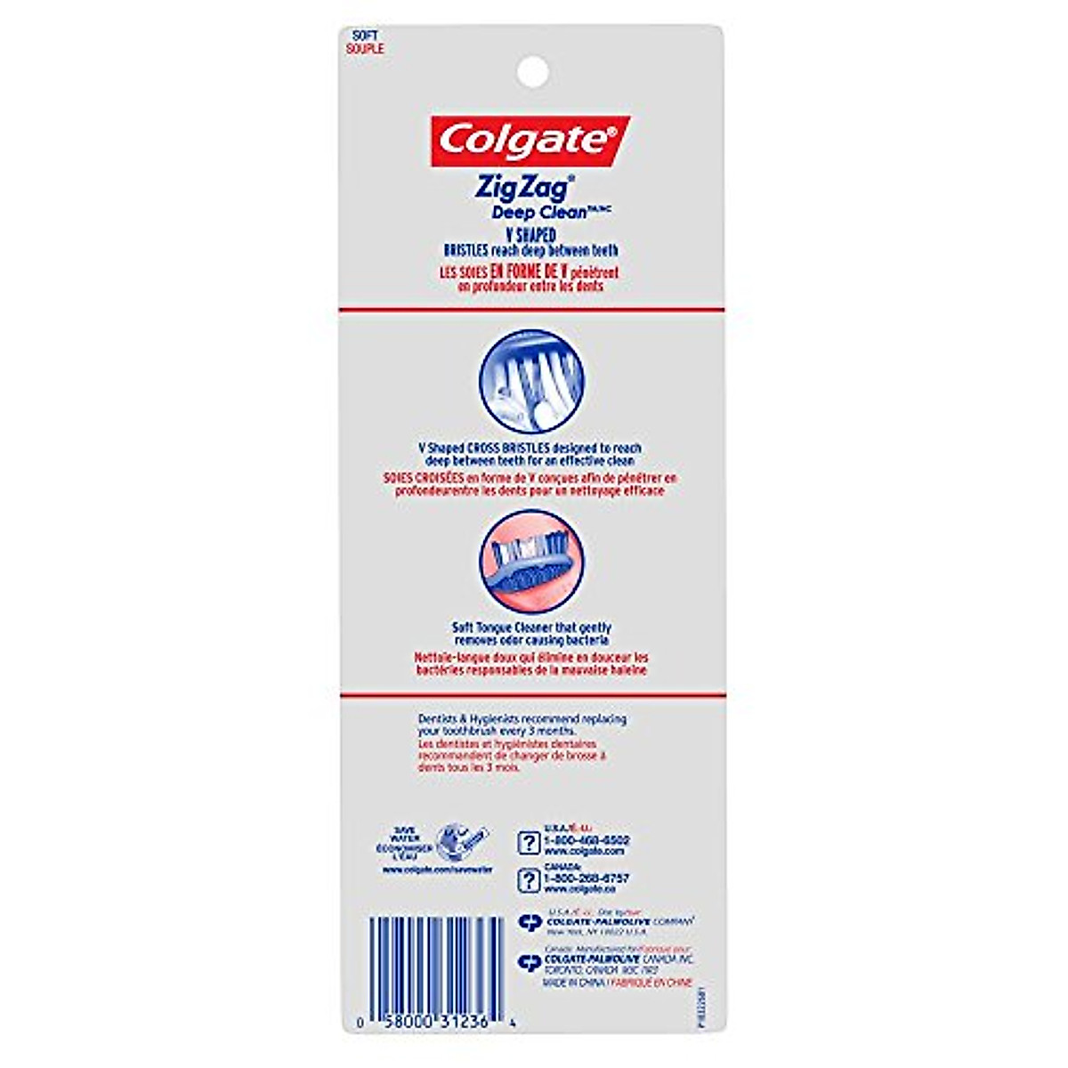 Colgate Wave Zig Zag Toothbrush, Soft, 4 Count (Pack of 6)