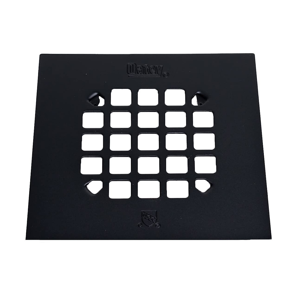 Oatey Universal 4-1/4 in. Square Snap-Tite Shower Strainer, Matte Black