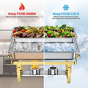 Chafing Dishes for Buffet Set: Chafers for Catering - Chafing Dish Buffet Set with Lids | Chafers and Buffet Warmers Sets | Serving Food Warmer | Chafers Servers Sets