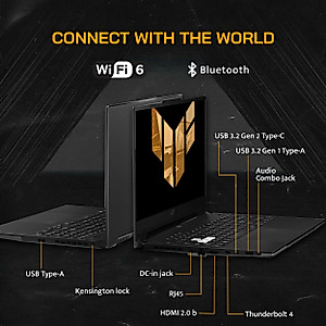 Asus 2022 TUF Dash 15.6' 144Hz Gaming Laptop, Intel 12th Core i7-12650H, 32GB DDR5 RAM, 2TB PCIe SSD, NVIDIA GeForce RTX 3070 Graphics 8GB, Backlit Keyboard, Win 11 Pro, Black, USB Card, | (ASUS TUF)