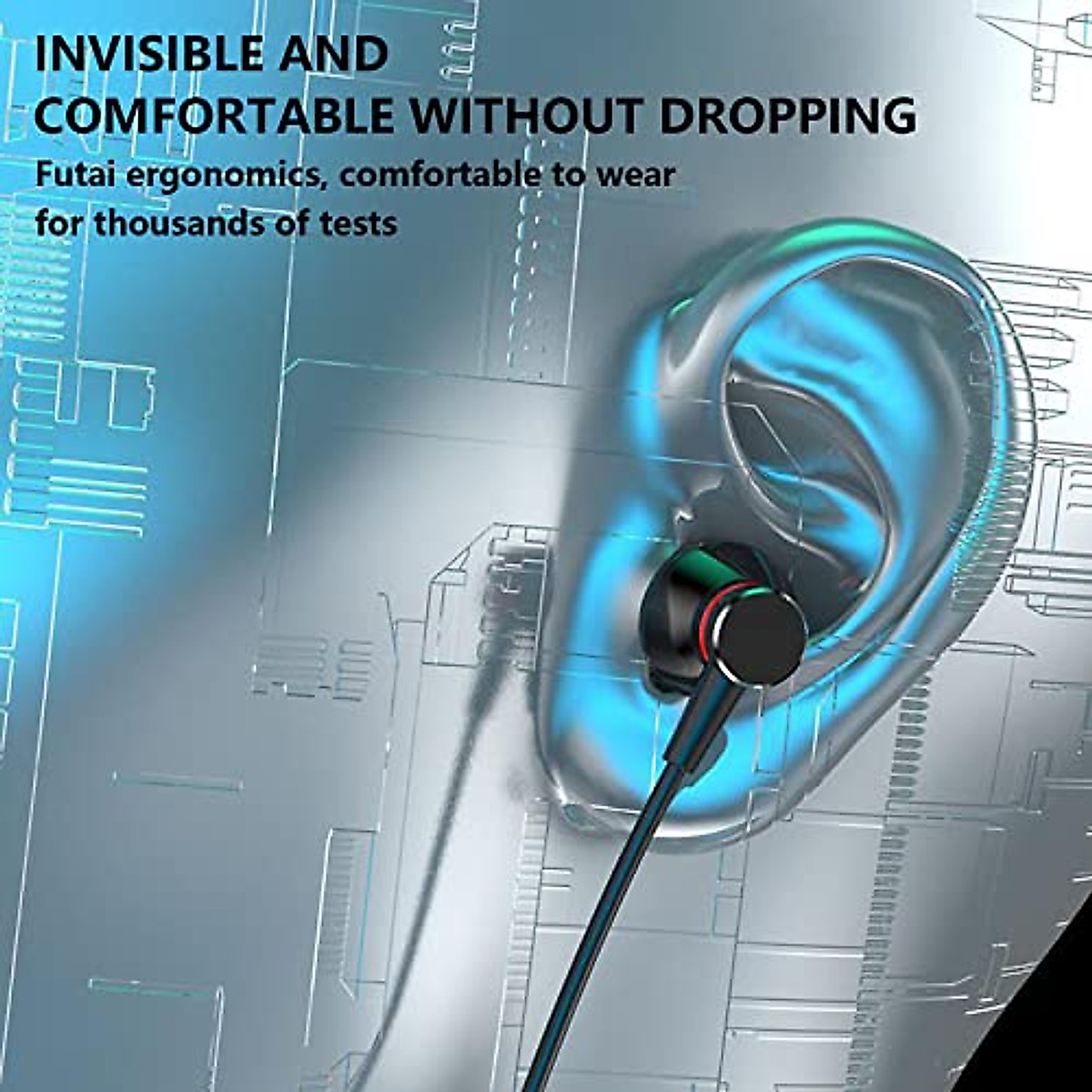 Neck Type Bluetooth 5.2 Headset - Noise Reduction Earbuds - High Capacity Intelligent Digital Display - Stereo Delay Free - Sports Bluetooth Headset