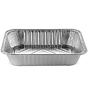 Nicole Fantini 9 x 13” Half Size Disposable Aluminum Pan with Dome Lids - Keep Meals Fresh Longer - Versatile Food Containers - Eco-Friendly & Durable - Set of 10