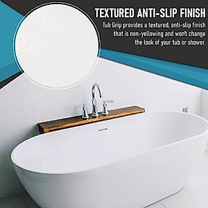 SlipDoctors Tub Grip Anti-Slip Bath & Shower Floor Solution – Fixes Slippery Fiberglass & Acrylic Bathtub or Showers – Clear Non-Slip Textured Coating