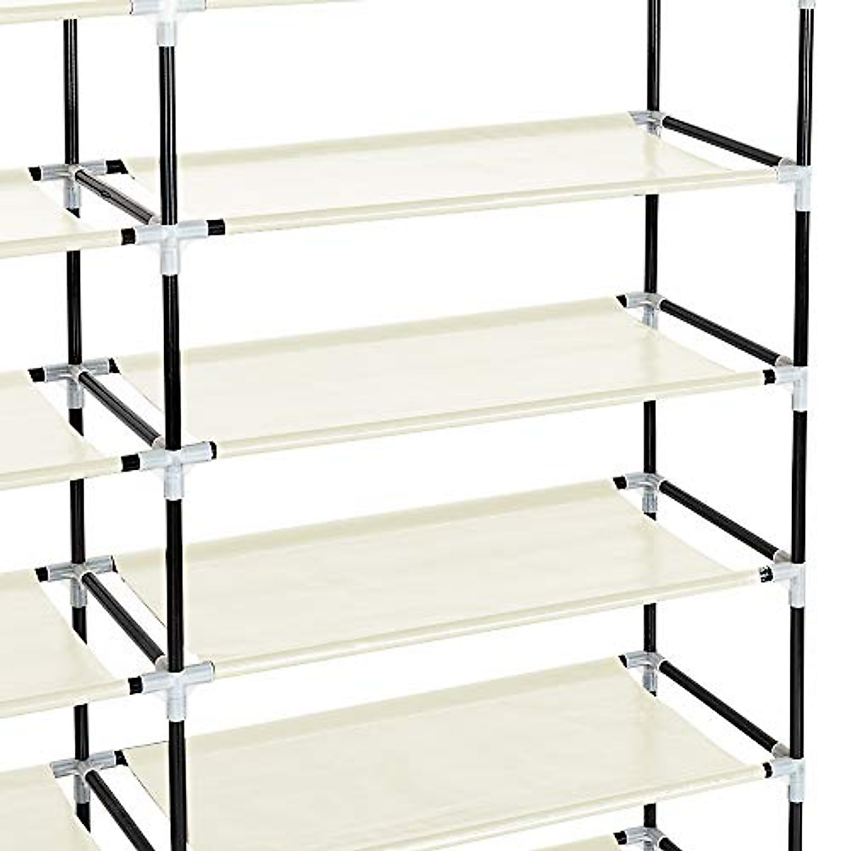 Knocbel 6 Tiers Shoe Rack Dustproof & Water-Resistant Non-Woven Fabric Closet Storage Cabinet Organizer, 44" x 11 1/8" x 43 1/4" (Beige)