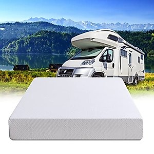 Opoiar 10 Inch Green Tea Memory Foam Mattress/Made in USA, Short King Size for RVs, Campers & Trailers/Mattress-in-a-Box/Medium Firm, White (RV-Short King)