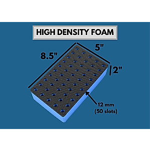 Polar Whale 4 Test Tube Racks Blue and Black Foam Storage Rack Organizer Stand Transport Holds 50 Tubes Each Fits up to 12mm Diameter Tubes
