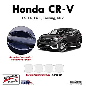YelloPro Custom Fit Door Handle Cup 3M Scotchgard Anti Scratch Clear Bra Paint Protector Film Sheet Guard Self Healing PPF Cover Sticker Kit for 2020 2021 2022 Honda CR-V LX, EX, EX-L, Touring, SUV
