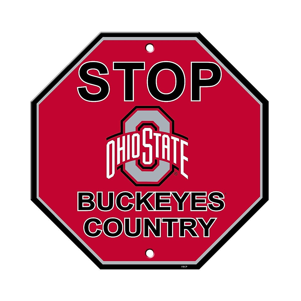 Fremont Die NCAA Ohio State Buckeyes Team Sign, 12" x 12", Stop Sign