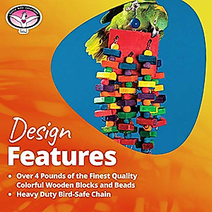 Super Bird Creations SB439 Beakasaurus Bird Toy, Large/XL Bird Size, 20" x 7" x 6"