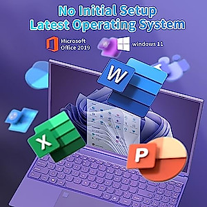 【Win 11 Pro/Office 2019】 16" Laptop Ultra-Narrow bezels 2.5K FHD(2560x1600) IPS Screen, Celeron N5095, 12G RAM, 1TB SSD, Color Backlit KB, Fingerprint Reader, WiFi, Type-C, HDMI(12G+1T SSD, Purple)