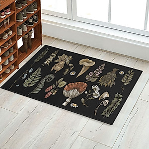 Herbology Plants Doormat Magic Woodland Plants Entrance Floor Mat Non-Slip Absorb Water Indoor Rugs Bath Kitchen Garden Entryway Mats Spring Summer Home Holiday Decoration 30 * 17 inch