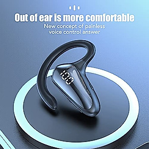 Syrisora Wireless Bluetooth Earphones Noise Reduction Ear Hook Earbuds with LED Digital Display for Business Office Sports