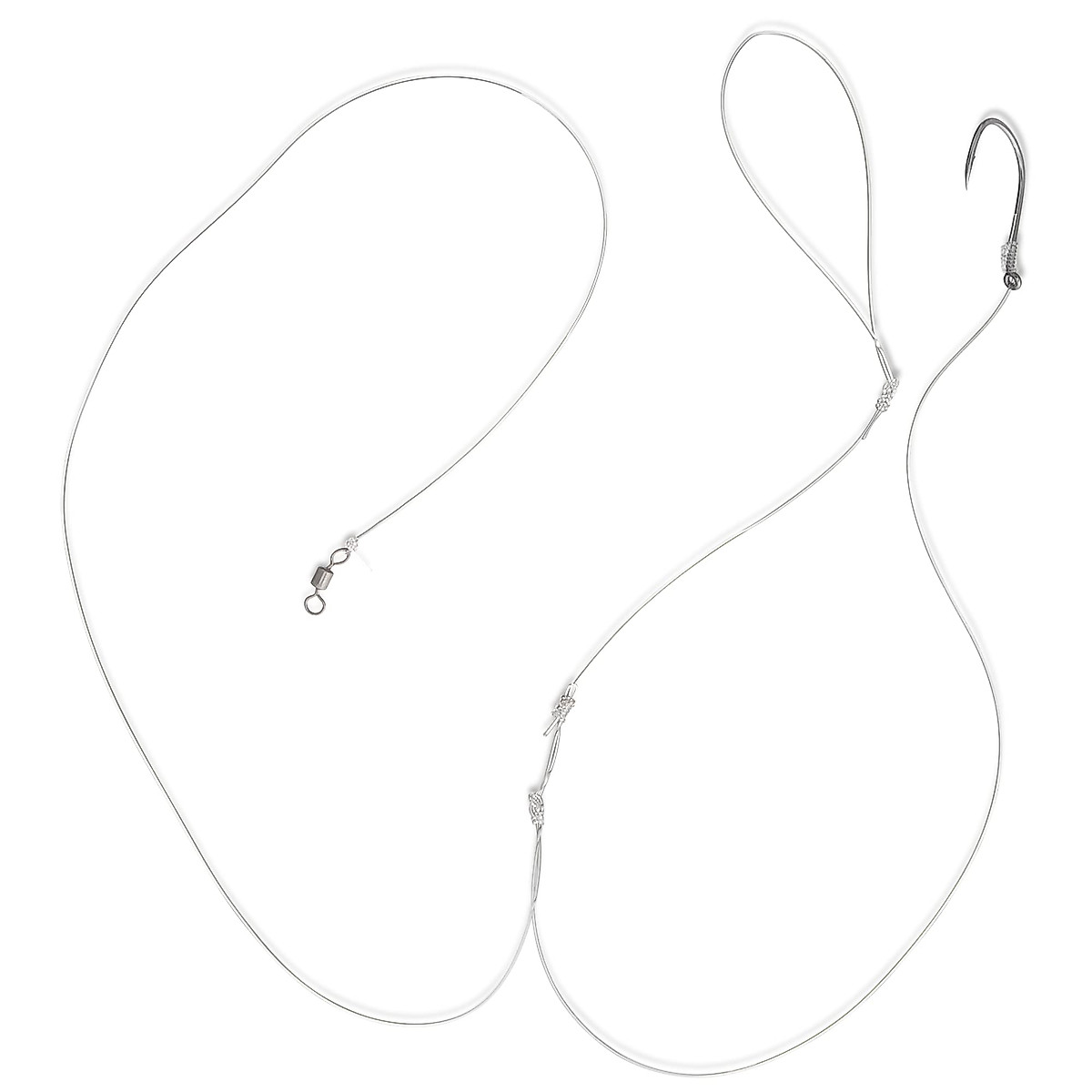 10 Pack UMT Custom Fishing Leaders with 1 Hook for Snapper, Mutton Snapper, Sheepshead, Pompano, Size 3/0 Offset Bait Hook Black, 60lb Heavy Duty Mono, Dropper Loop, Hand Tied One Hook Wonder