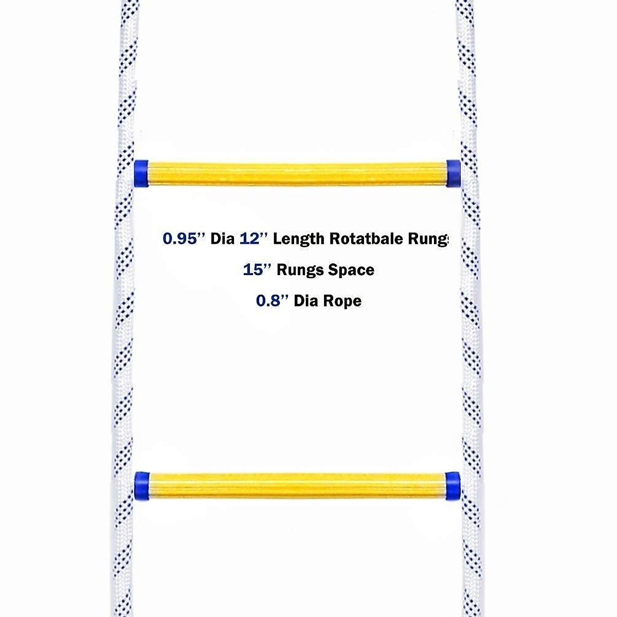 Fire Escape Rope Ladder for 2-12 Story-Fast to Deploy Reusable -Load Weight Capacity up to 900lbs-Evacuation Ladder for Cruise Ship,High Building (Size : 25m(82'))