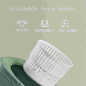 Portable Washing Machines, 8L Mini Washing Machine Foldable Washing Machine with 3 Modes, Travel Portable Washing Machine for Underwear, Sock, Baby Clothes, Camping, RV, Dorm, Apartment (Green)