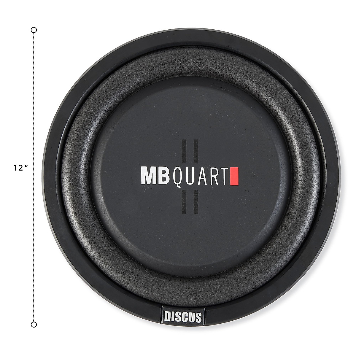 MB Quart DS1-304 Discus 12 Inch 400 Watt DVC Shallow Mount Subwoofer Speaker with Dual 2 Inch 4 Ohm Voice Coils for Vehicles, Black