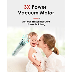 SUPERMAMA Baby Hair Clippers, Ultra Quiet Electric Vacuum Baby Clippers with Charger Base, Cordless Rechargeable Waterproof Haircut Kit for Kids & Men