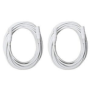 Audio2000'S E80125P2 Two-Pack 25-Feet XLR Female to XLR Male White-Color Balanced Audio/Recording/Microphone Cables