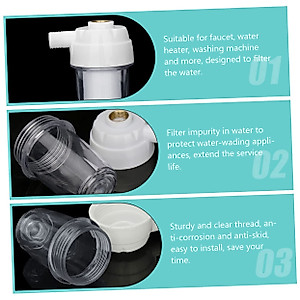 DOITOOL Water Heater Filter Kitchen Down Water Filter Faucet Water Softener Inline Water Filter Well Water Pre Filtration System Sink Filter Attachment Anti-Scale The Pet Shower Head White