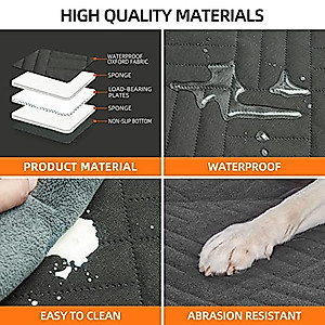 YJGF Back Seat Extender for Dogs,Dog Car Seat Cover for Back Seat Bed Inflatable for Car Camping Air Mattress,Dog Hammock for Car Travel Bed,Non Inflatable Car Bed Mattress for Car SUV Truck (Black)