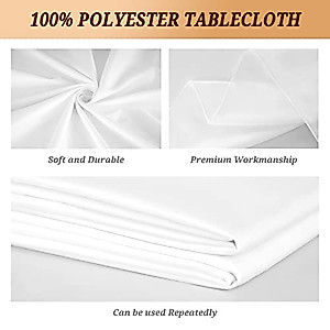 Pesonlook 6Pack White Polyester Tablecloths 60 x 102 Inch for 6ft Rectangle Tables Polyester Table Cover Washable Table Cloth for Wedding Reception Banquet Party