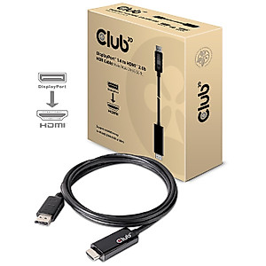 Club 3D CAC-1082 DisplayPort 1.4 Cable to HDMI 2.0b Active Adapter Male/Male 2m/6.56 ft