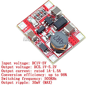 AIHJCNELE 3Pcs RT9266 DC Boost Module 1V~5V 3V 3.7V to 5.1V 5.2V 1A Single Lithium Battery Step Up Power Board DIY Portable Source Charger Repair Accessories with LED Indicator Light (RT-9266)