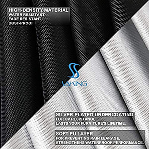 Saking Fire Table Cover Rectangular 44 x 32 x 23 inch - Waterproof Windproof Anti-UV Heavy Duty for Patio Furniture Gas Fire Pit