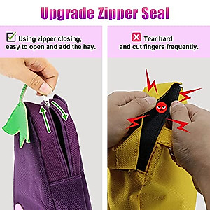 Guinea Pig Hay Feeder, Rabbit Hay Feeder Bag with Zipper Closure for Bunny Chinchilla Small Animals, Large Capacity Less Waste, Reduce Mess and No Odor (Purple)