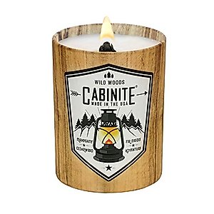 Cabinite Log Cabin Collection, Wild Woods Scented Candle. Eco-Friendly Candle Made with Coconut/Apricot Wax. Over 55+ Hour Burn time. Handmade in The USA.