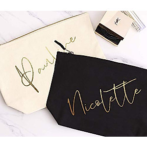 Bridesmaids Makeup Bags Bridesmaids Gift Idea Bridal Party Cosmetic Bags Gifts Maid of Honor Bags Bridesmaid Canvas Personalized Makeup Bags