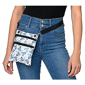 Disney Passport Crossbody Bag Eeyore Butterfly All Over Print (Light Blue)