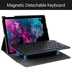 Microsoft Surface Pro 7 Case with Keyboard, Keyboard Case for Microsoft Surface Pro 7 /Surface Pro 6/Surface Pro 5/ Surface Pro 4 12.3 inch Tablet Detachable Wireless Bluetooth Keyboard