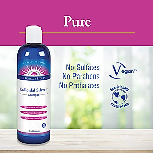 Heritage Store Heritage Store Colloidal Silver Shampoo, Liquid, Citrus (btl-plastic) 12oz, 12 Fluid Ounce