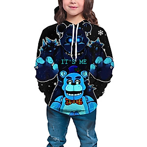 BLYLUXU Youth Hoodie Boys and Girls 3D Printed Pullover Sweatshirt Kids Cartoon Game Sport Hoodie 4-X-Large
