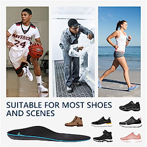 RUNPAS Plantar Fasciitis Relief Insoles, Orthotic Inserts for Flat Feet, Heel Pain, Foot Pain Relief Insoles, Arch Support Insoles for Men Women Standing All Day