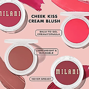 Milani Cheek Kiss Cream Blush- Cream to Gel Blush for Cheek and Lip Tint