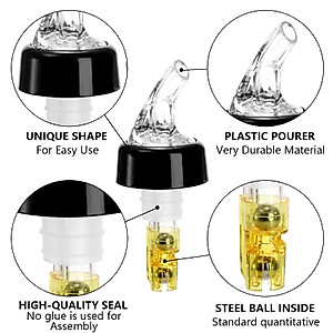 WUWEOT 12 Pack Measured Liquor Bottle Pourers, 1.5 Oz Automatic Wine Bottle Pourers, Jigger Quick Shot Dispenser for Home Bar Kitchen