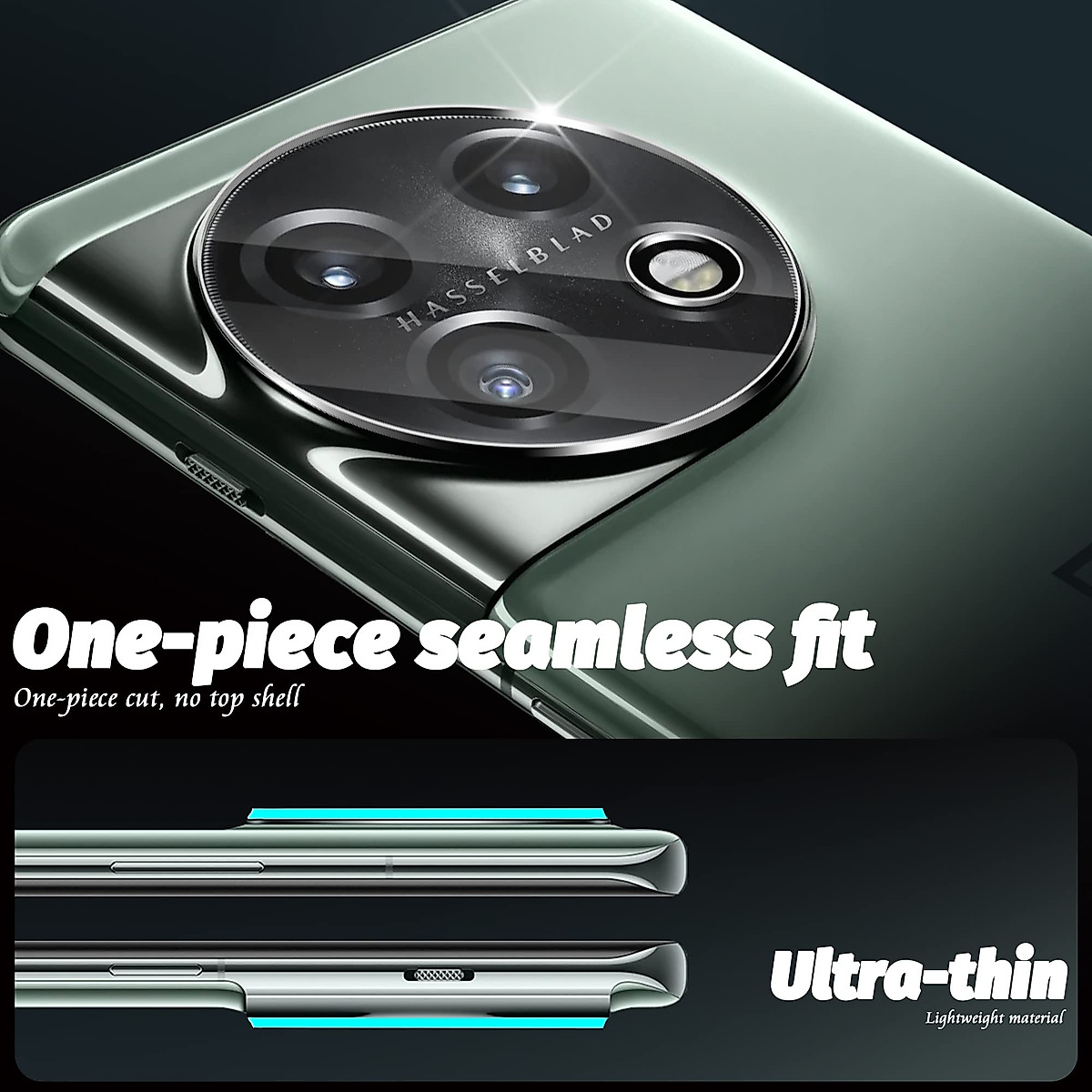 Orzero (4 Pack) Camera Lens Protector Compatible for OnePlus 11 5G, Protector de Cámera Solid Acrylic Cover 2.5D Arc Edges High Definition Bubble-Free