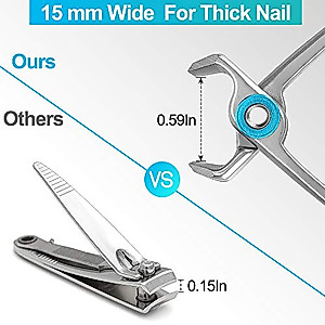 Thick Toenail Clipper – Vepkuso Wide Jaw Opening Oversized Stainless Steel Toenail Cutter with Nail File For Thick Nail, Extra Large Fingernail Toenail Trimmer for Men&Women