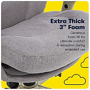 Serta Works Executive Office Chair with Back in Motion Technology, Seamless Light Gray Fabric