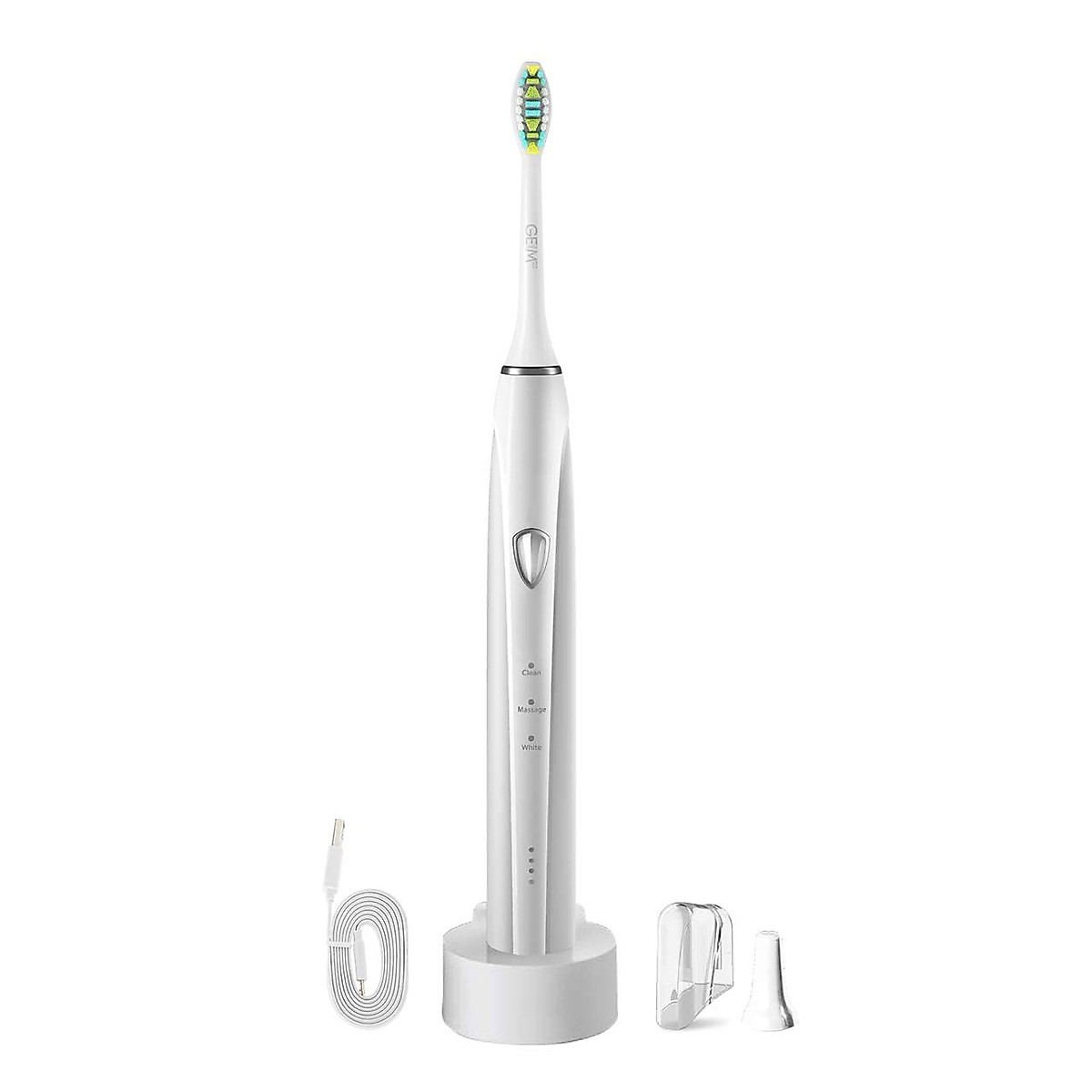 Rolg Electric Sonic Toothbrush, Powerful Rechargeable Sonic Toothbrush with 3 Brushing Modes, 2 Minutes Automatic Timer or Free Control Sonic Toothbrush for Travel, Kids, Adult, White