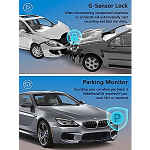 Dash Cam Front and Rear, 1080P Full HD Dash Camera for Cars with 32GB SD Card, 2.45'' IPS Screen, 170°Wide Angle, Night Vision, Parking Monitor, Loop Recording, Motion Detection