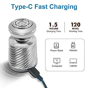 Ufree Mini Shaver Travel Razor, Pocket Portable Electric Shaves for Men Face, Mini Electric Razor for Men, IPX7 Waterproof Rotary Shaver Razor, Beard Trimmer for Men, Mens Grooming Kit, Gifts for Men