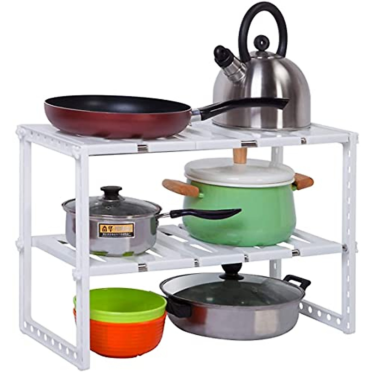 Comoo Under Sink Organizers And Storage,2-Layer Expandable Under Sink Organizer With Adjustable Lenth And Shelves，Multifunctional Under Sink Storage For Kitchen,(15.35-26 x 10.24 x 14.96)'
